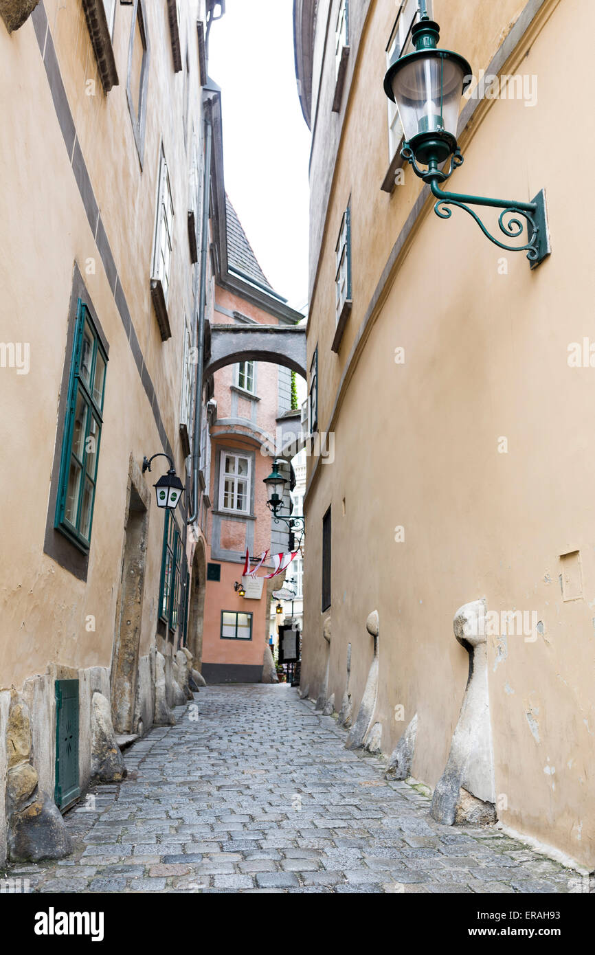 Old traditional street alley in Vienna, Austria Stock Photo - Alamy