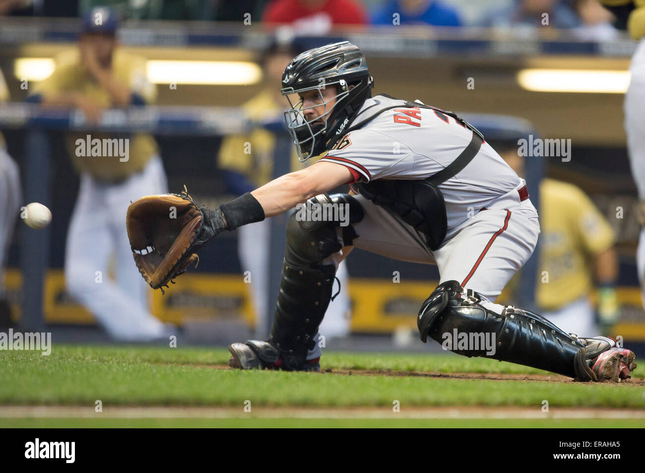 Milwaukee, WI, USA. 30th May, 2015. Arizona Diamondbacks catcher Jordan ...