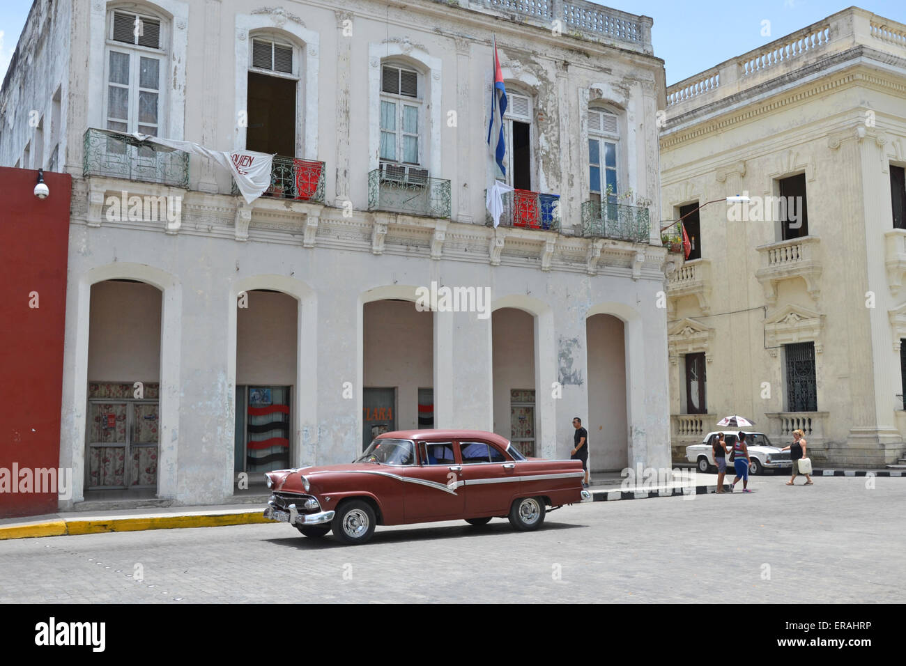 Santa Clara - July 30: old American car outside historic colonial ...
