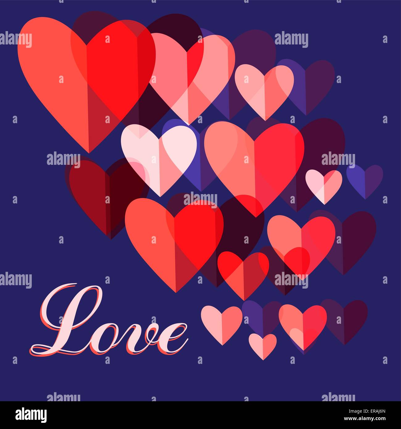 Bright graphics Abstract wave card with hearts Stock Vector Image & Art ...