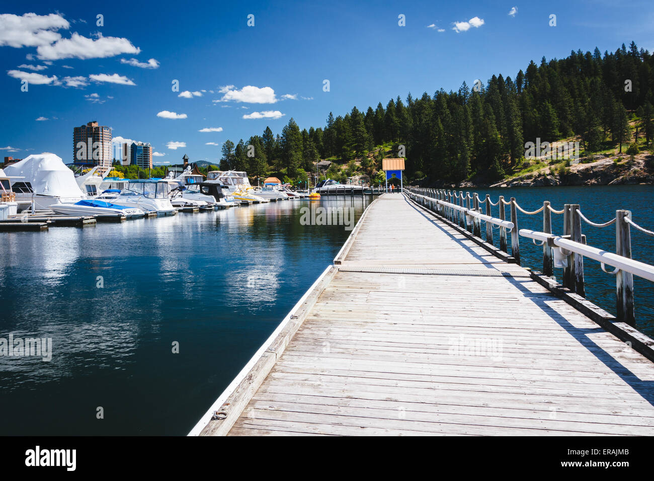 Floating walkway over Lake Coeur d'Alene, in Coeur d'Alene, Idaho Stock ...