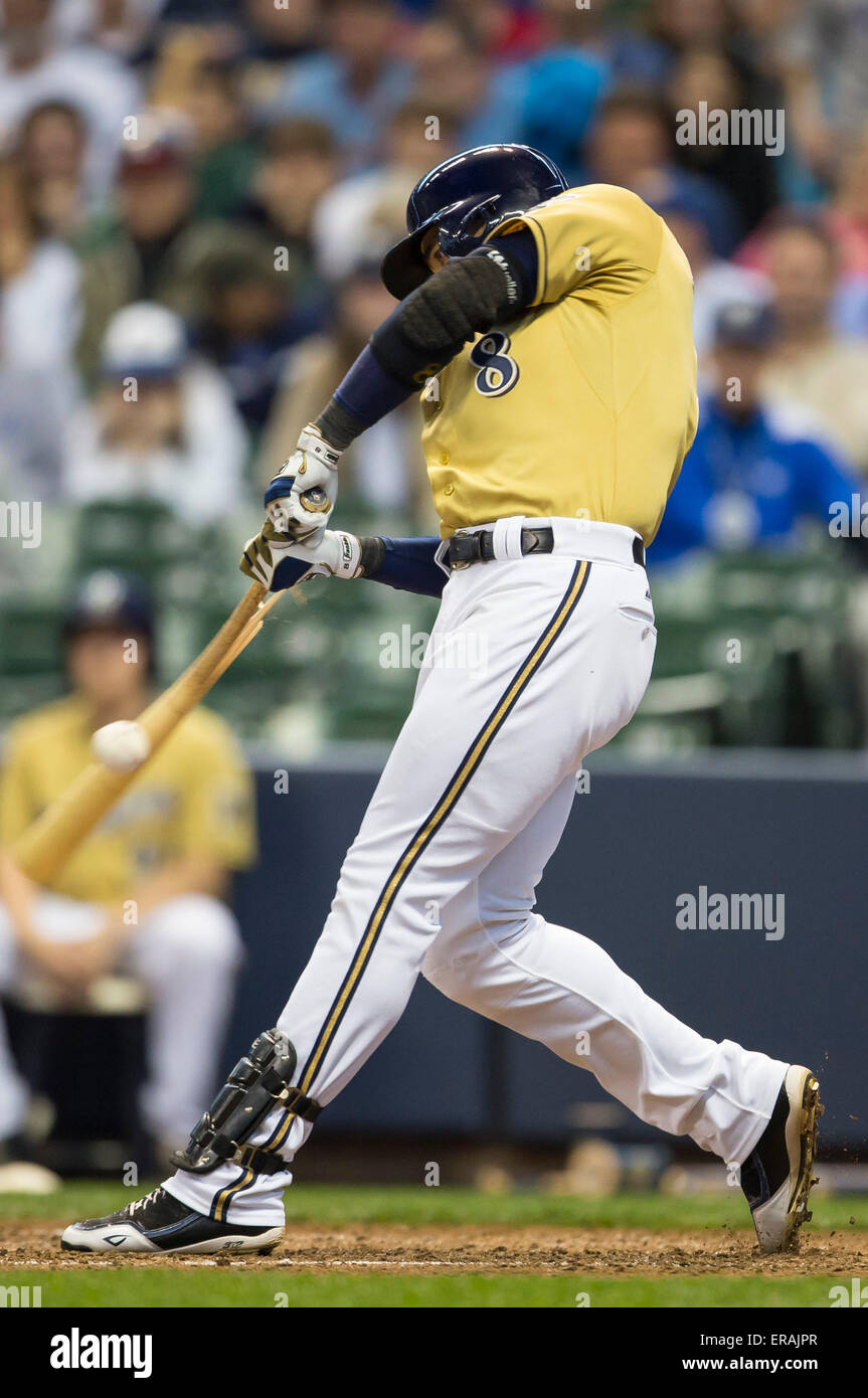 Milwaukee, WI, USA. 30th May, 2015. Milwaukee Brewers right fielder ...