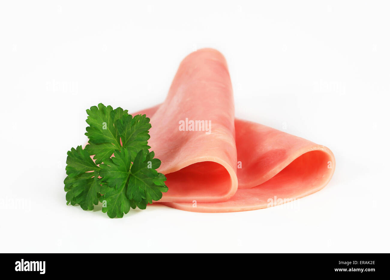 Thin slices of fresh ham Stock Photo - Alamy