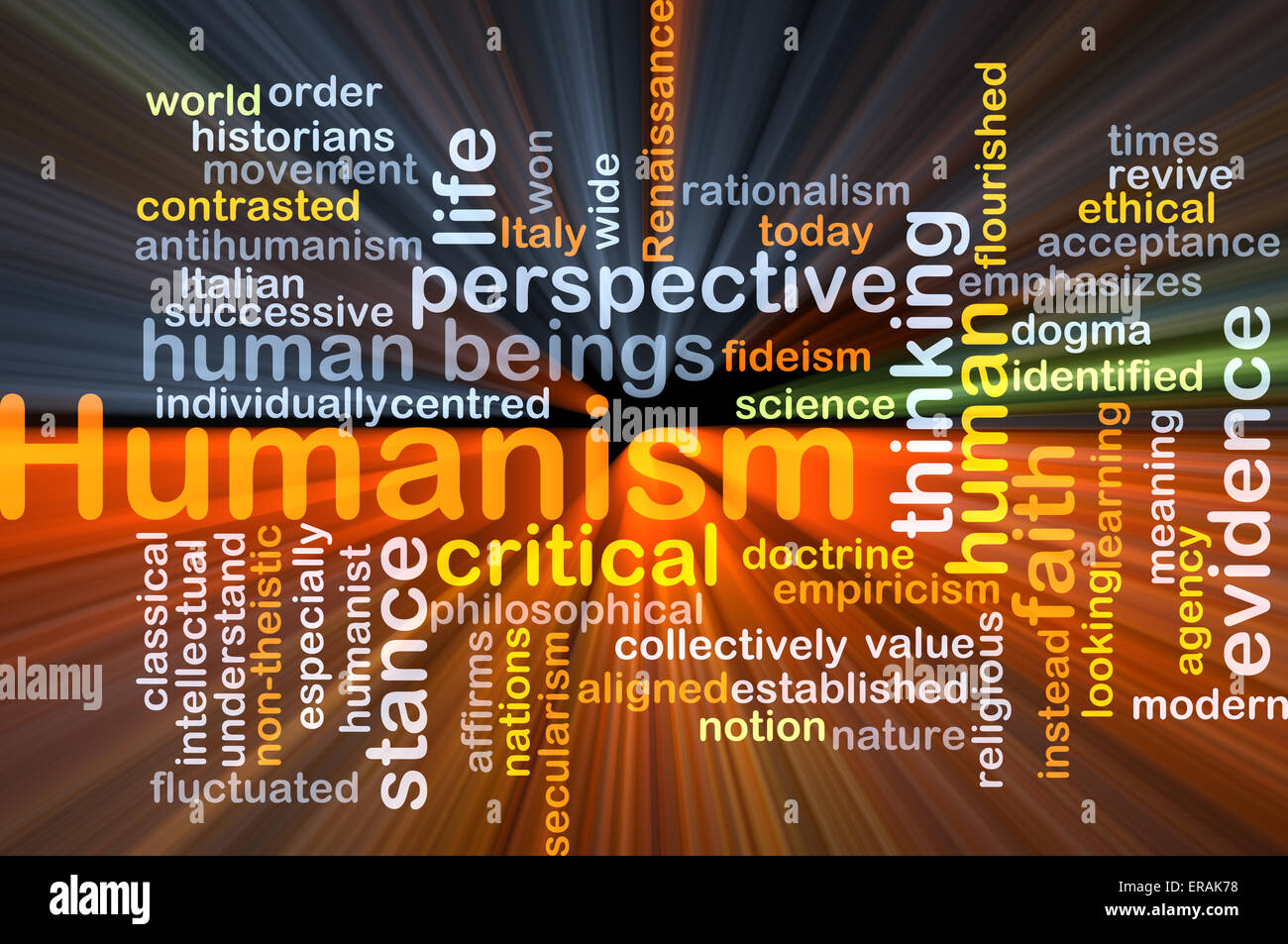 Background concept wordcloud illustration of humanism glowing light ...