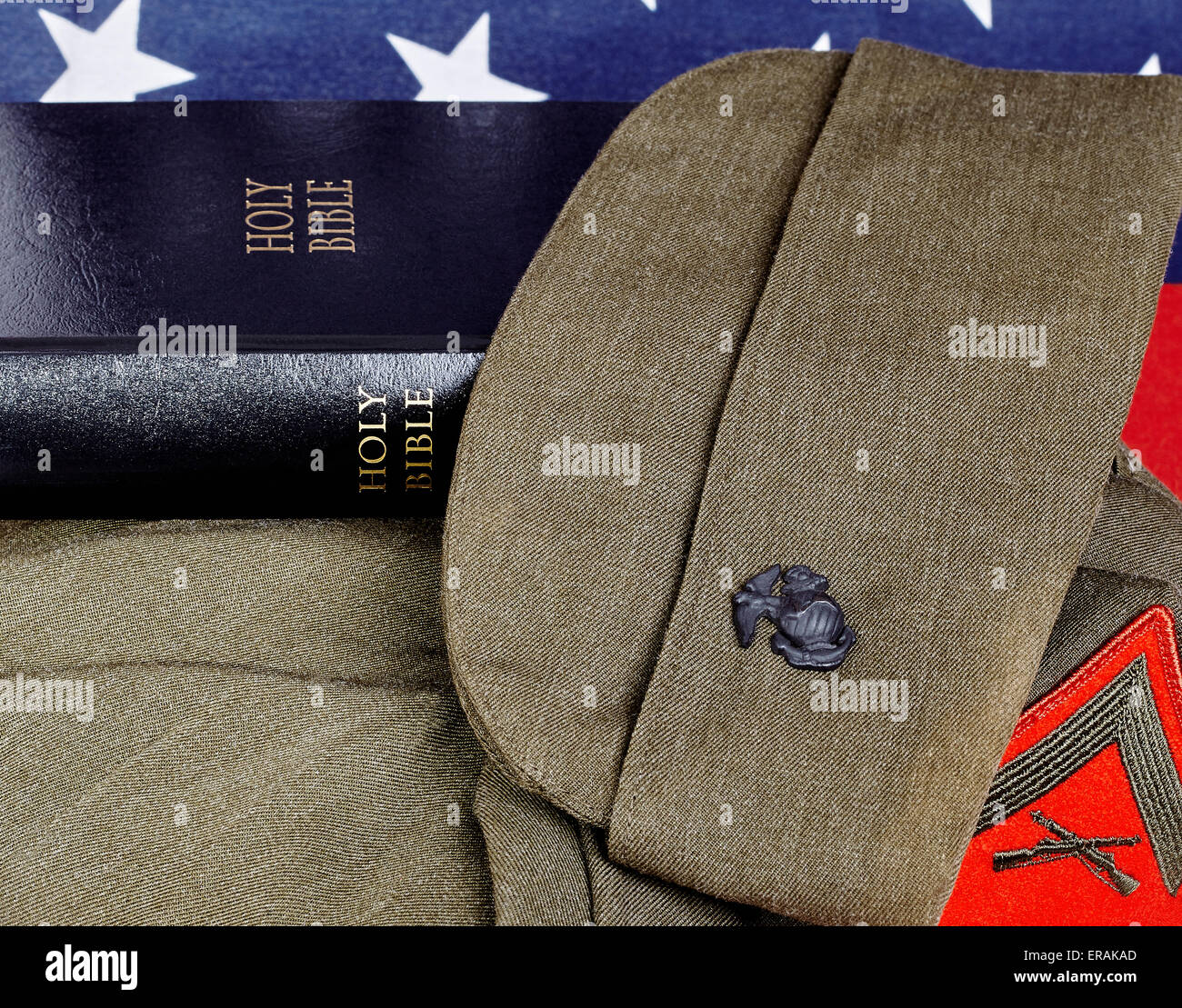 United States Military Flag and Bible Closeup Stock Photo - Alamy