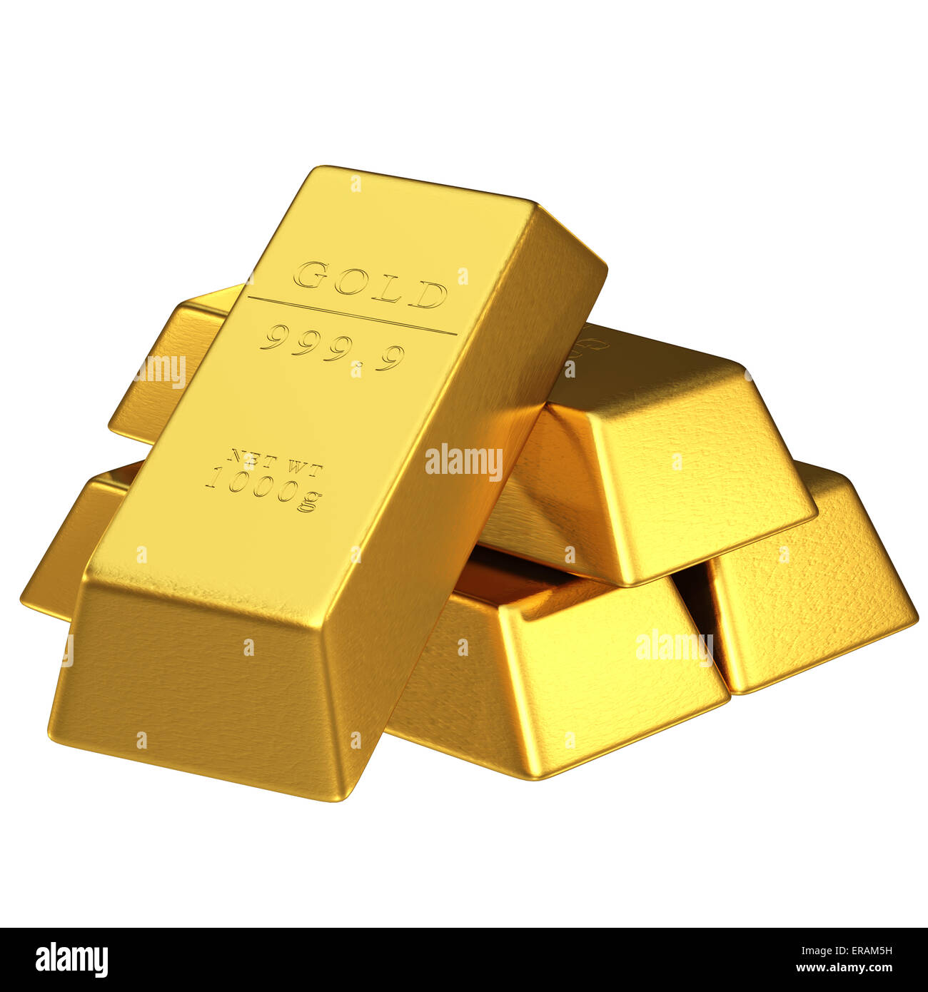 Set of gold bars isolated on white background Stock Photo - Alamy
