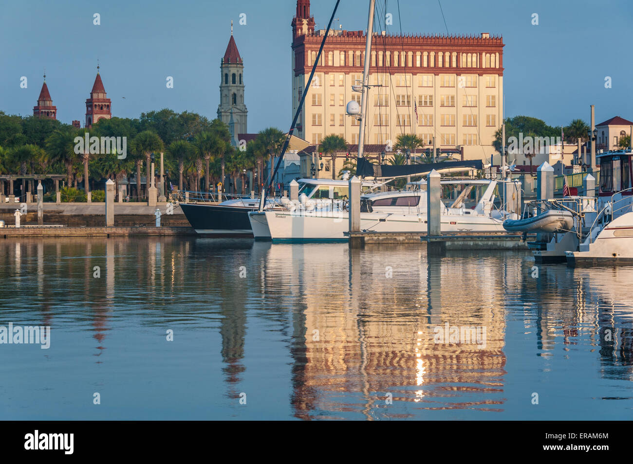View of historic Florida's Old Town St. Augustine and the Municipal ...