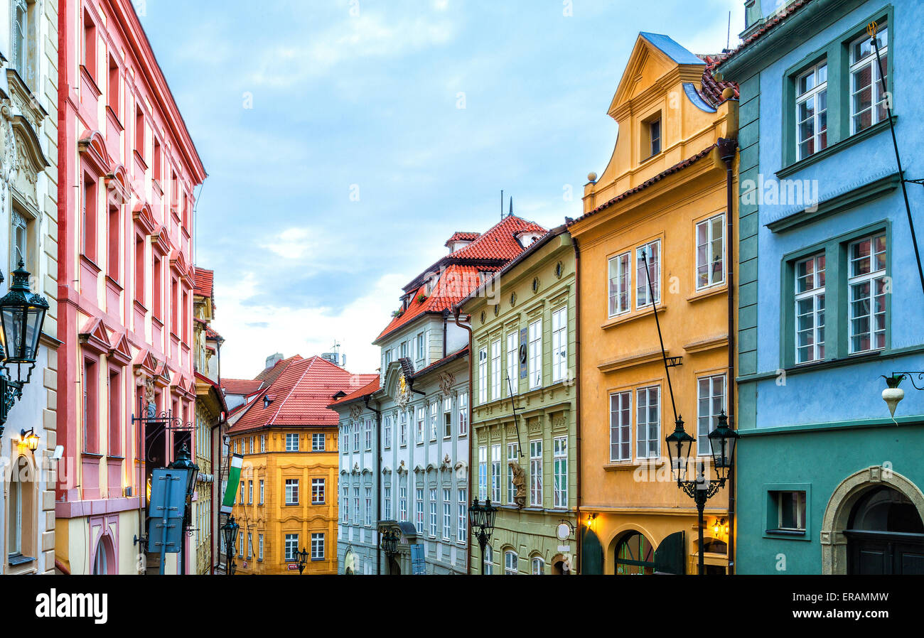 Streets and buildings of Mala Strana quarter in Prague Stock Photo - Alamy