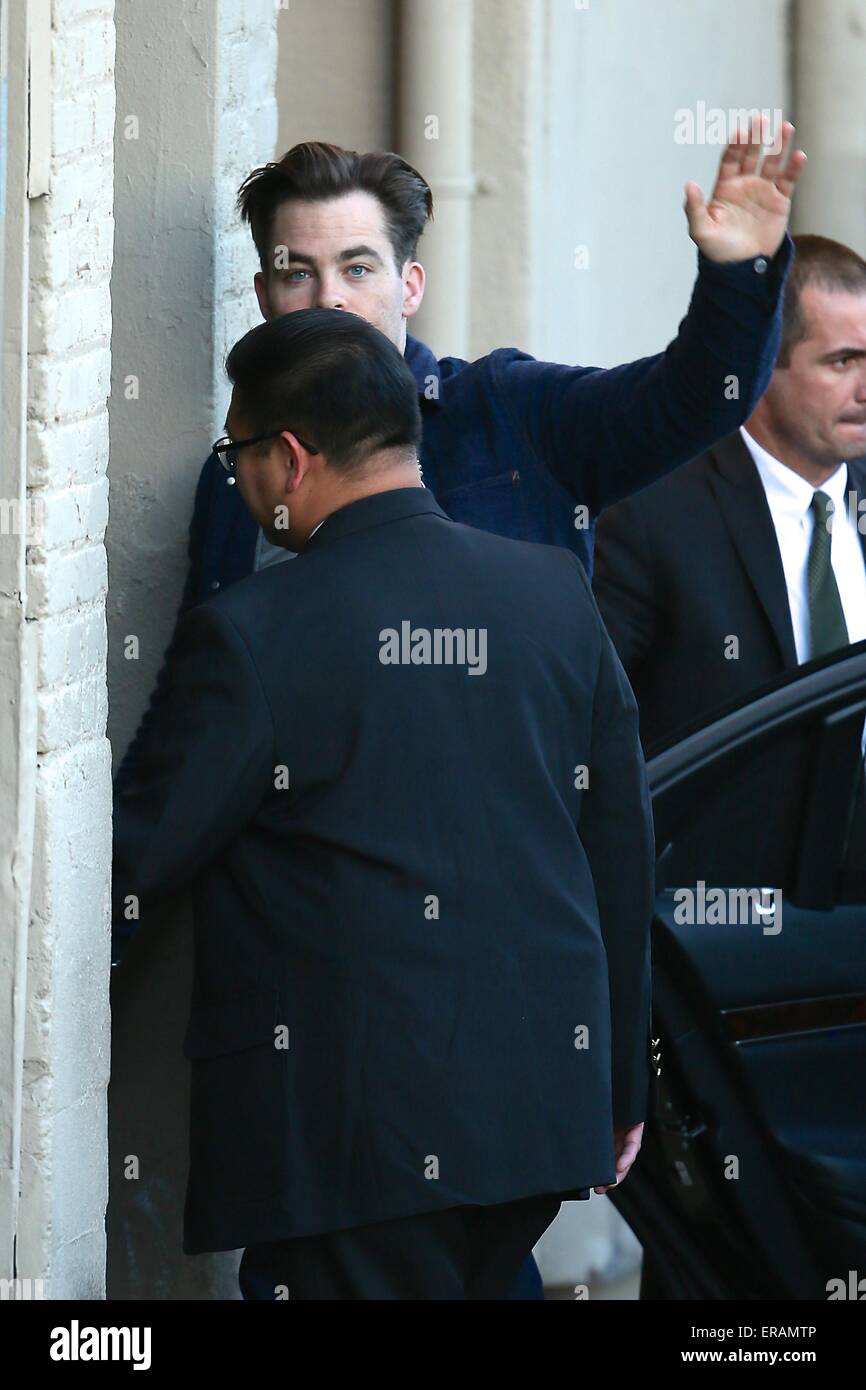 Chris Pine seen being dropped off at ABC studios for late-night talk ...