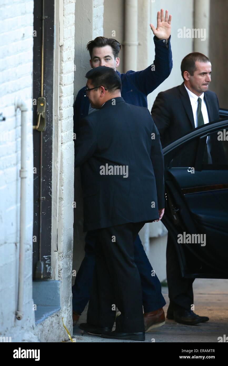 Chris Pine seen being dropped off at ABC studios for late-night talk ...