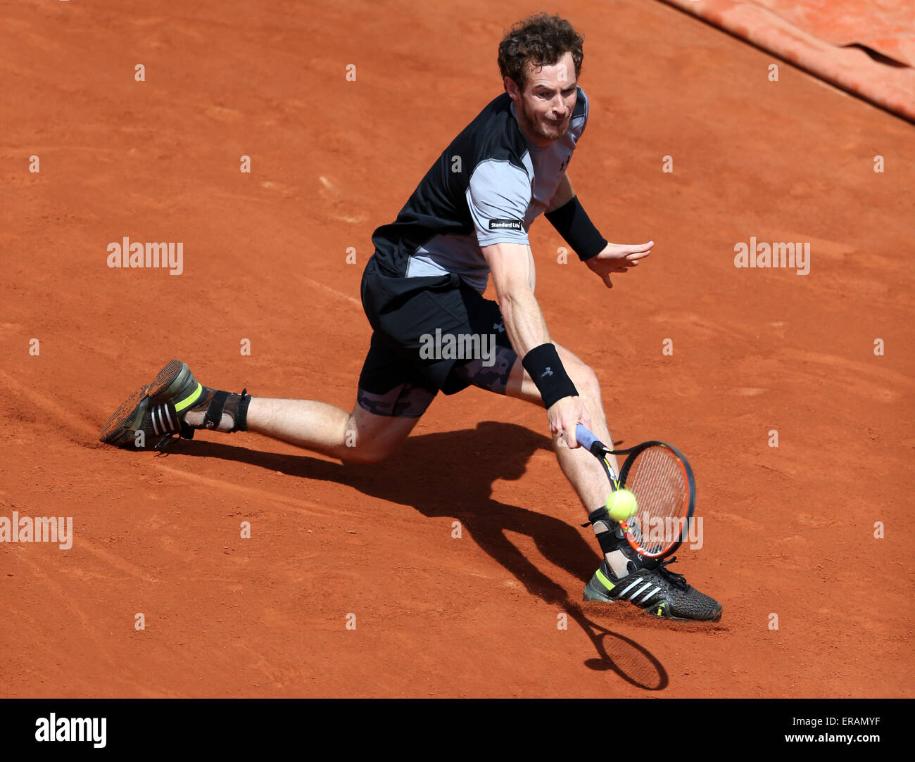 Paris, France. 30th May, 2015. Andy Murray of Great Britain competes ...