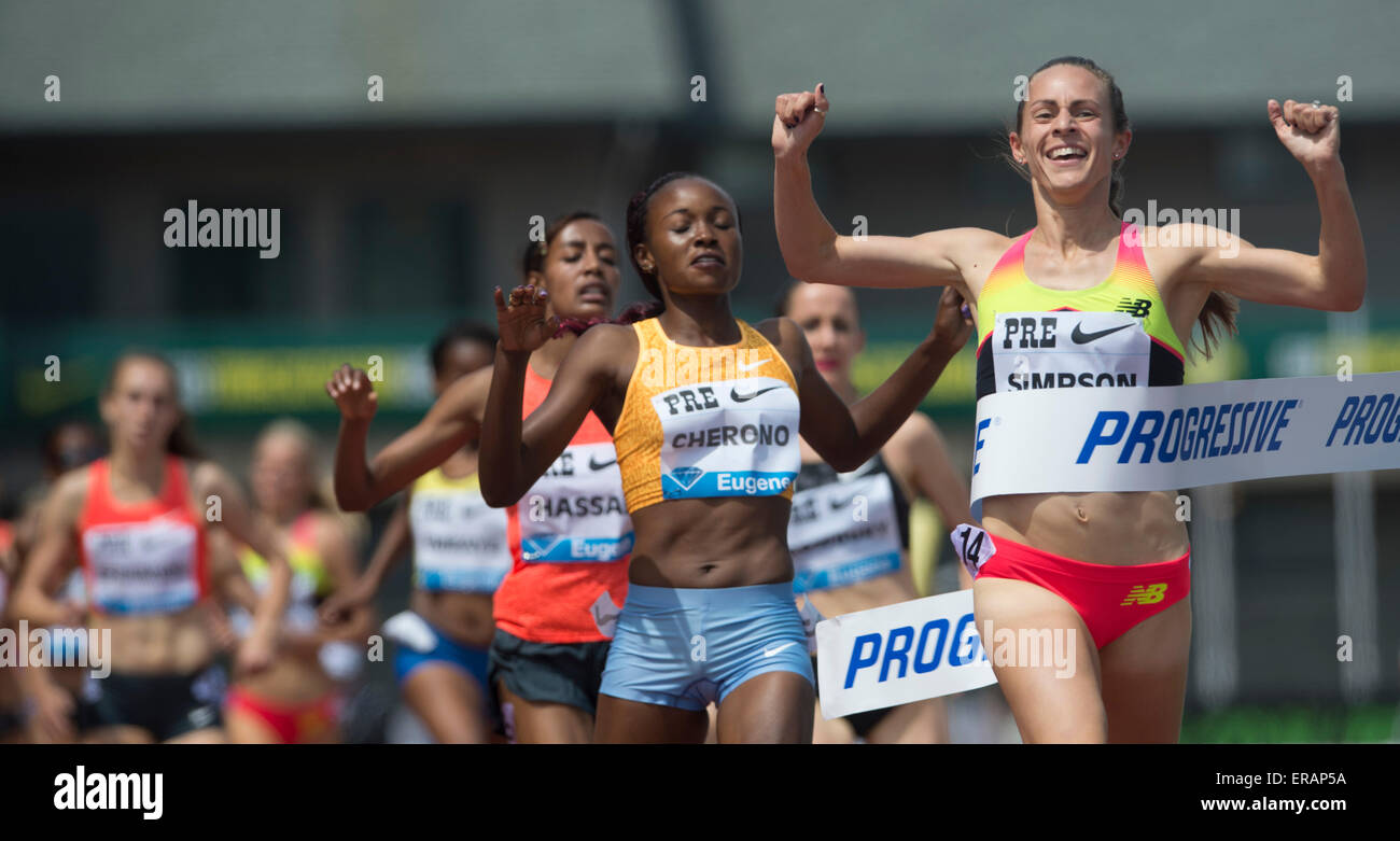 Eugene, USA. 30th May, 2015. Jennifer Simpson (1st R) of the United ...
