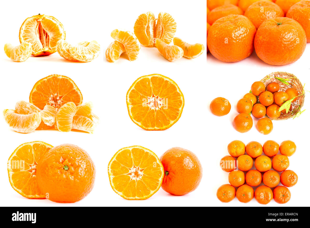 Photo collection of different mandarins isolated on a white background ...
