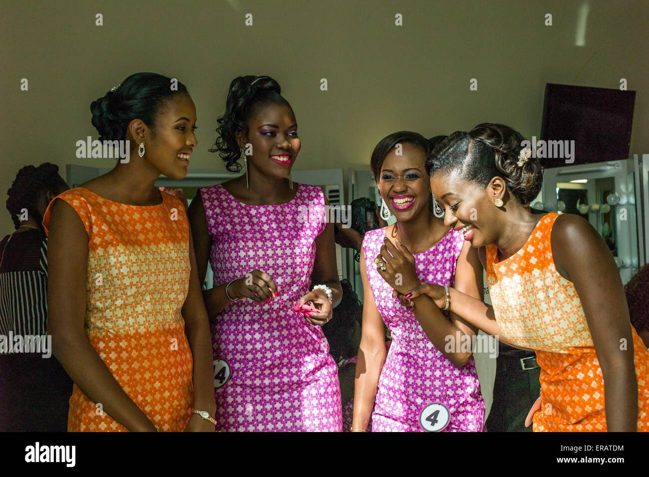 Dakar, Senegal. 30th May, 2015. Candidates chat at the backstage before ...