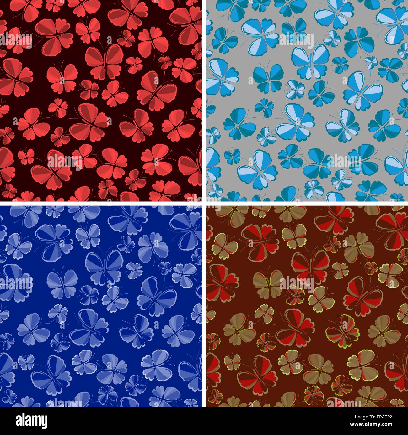 set of seamless patterns of butterflies Stock Vector Image & Art - Alamy