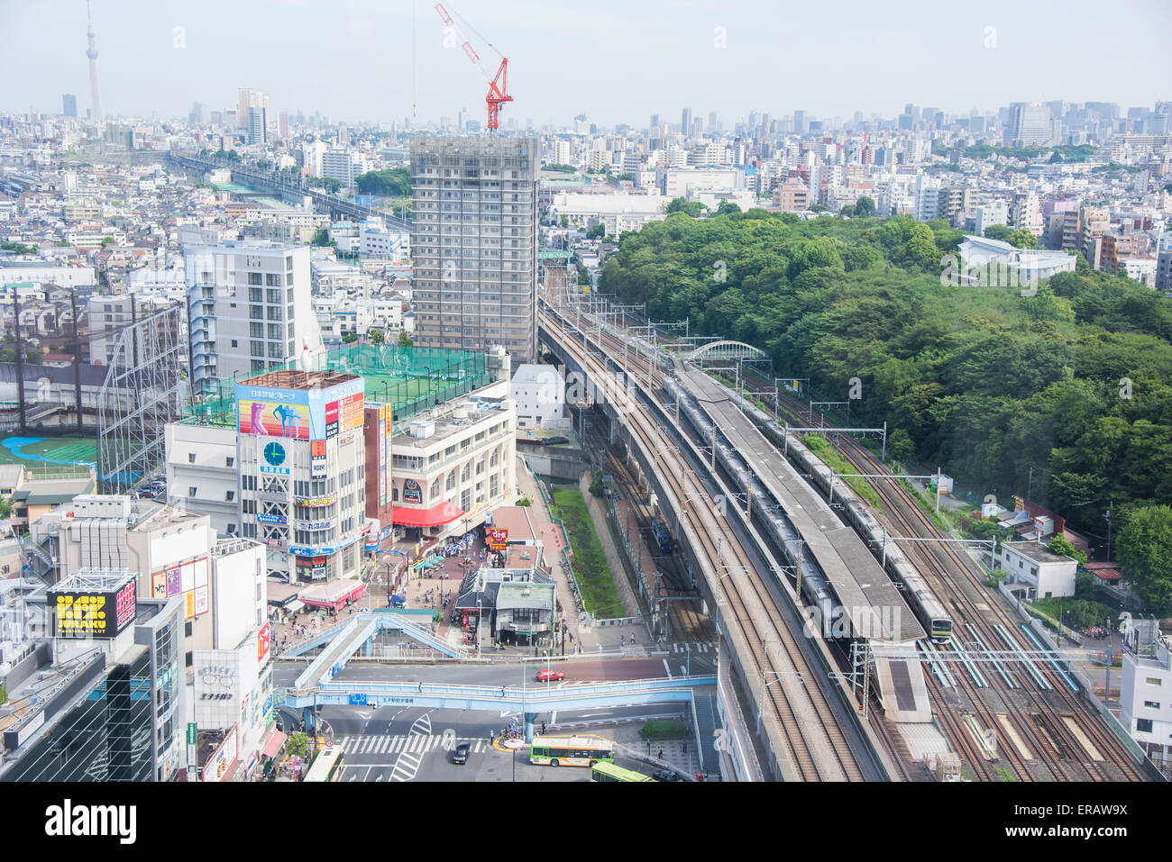 Aerial view of Oji Station,Kita-Ku,Tokyo,Japan Stock Photo - Alamy