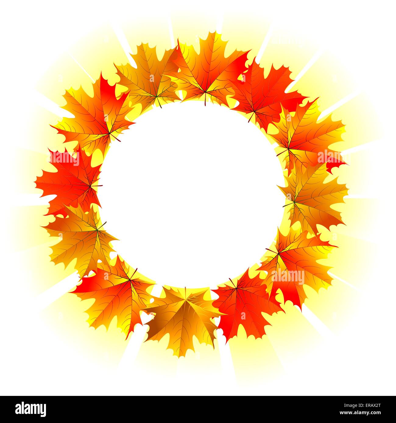 Red yellow autumn leaves frame Cut Out Stock Images & Pictures - Alamy