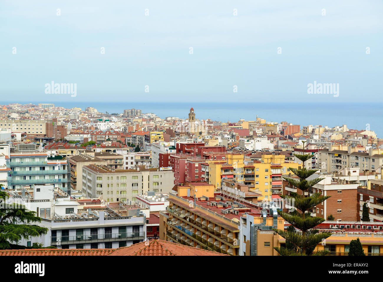 Hill general view on Calella town, Catalonia, Spain Stock Photo - Alamy