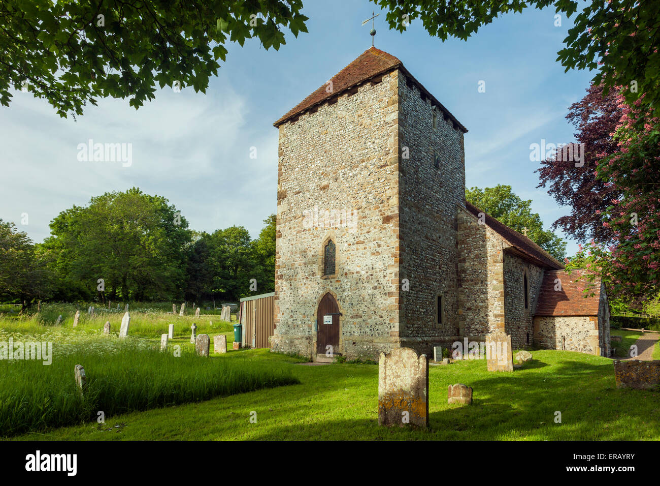 Spring afternoon at St Michael's church in South Malling, Lewes, East ...
