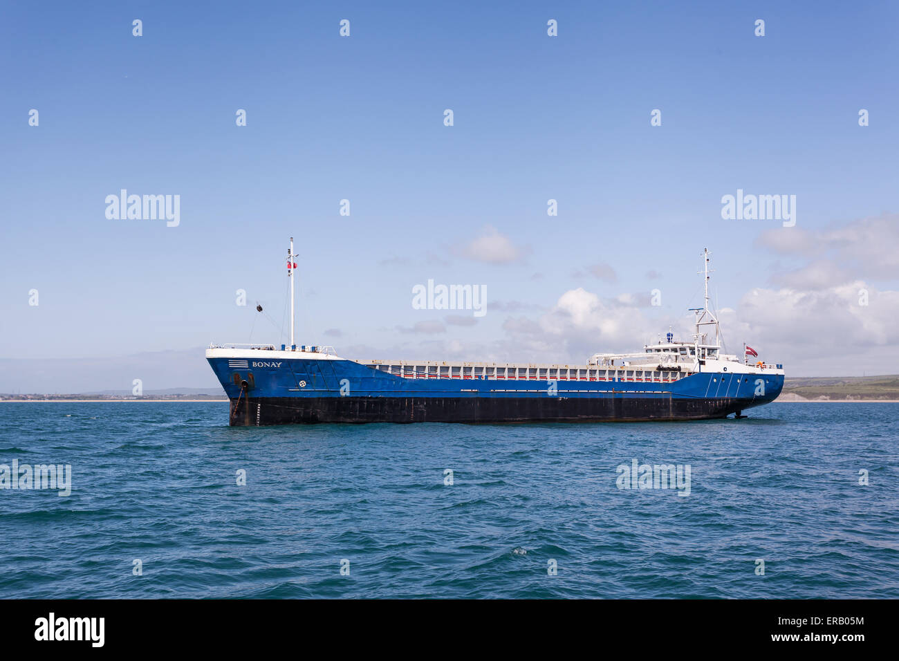 Cargo ship BONAY in English Channel near coast Stock Photo - Alamy
