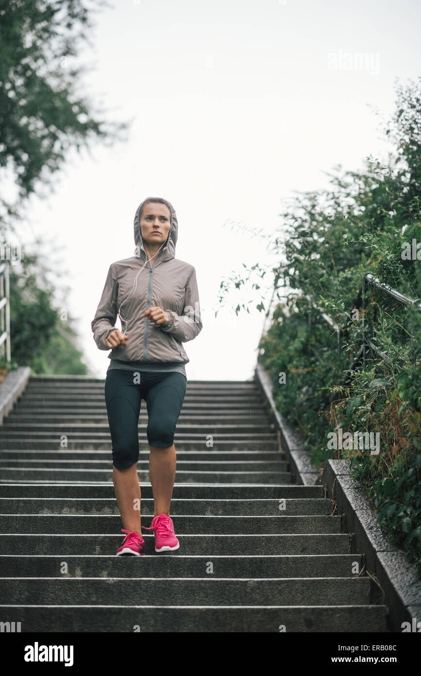 One step at a time, literally. Jogging despite the rain with some good ...