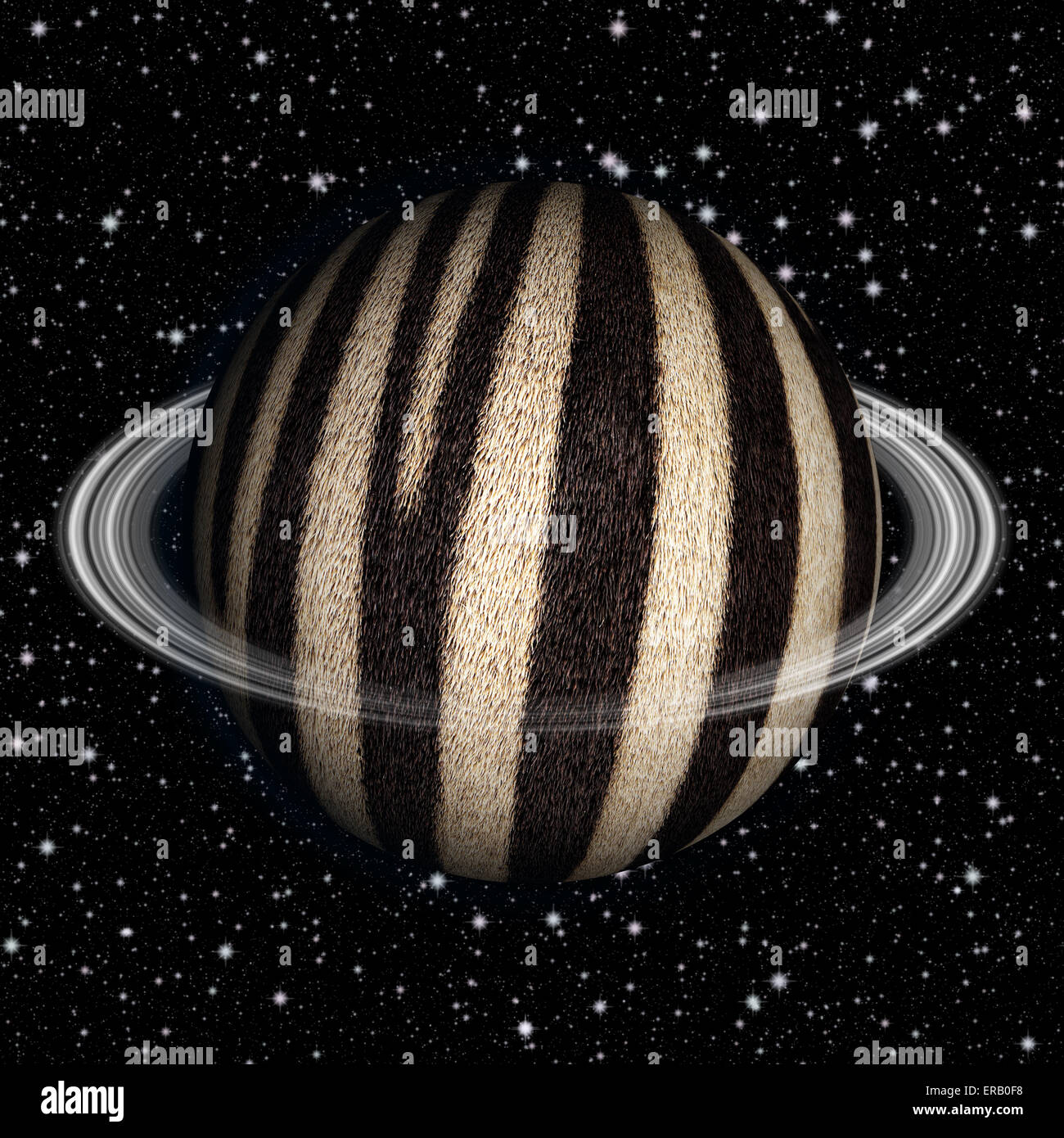 Abstract planet with zebra pattern in space Stock Photo - Alamy