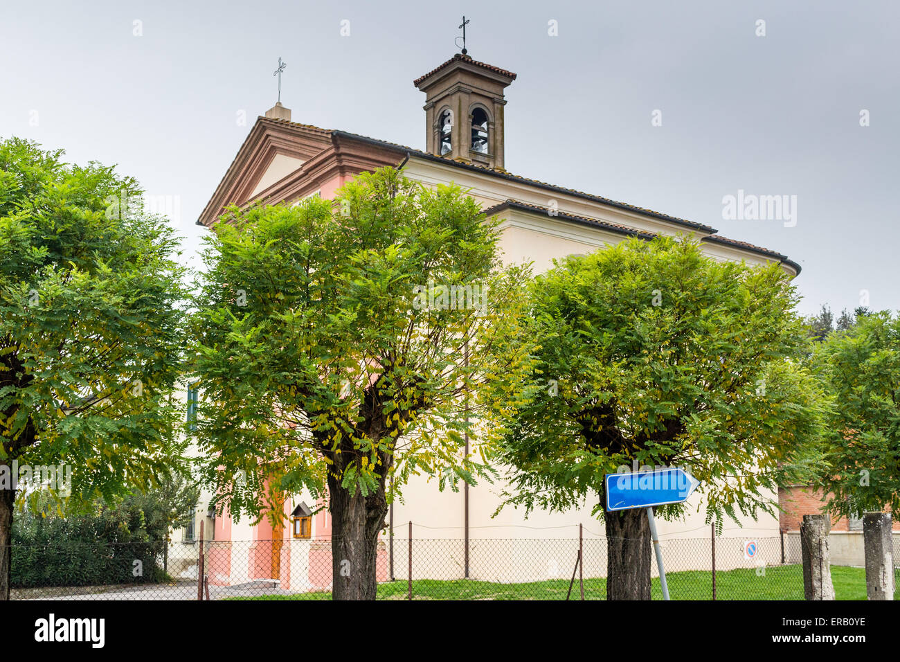 Facade of the parish church of S. Severo in Serraglio near Ravenna in ...