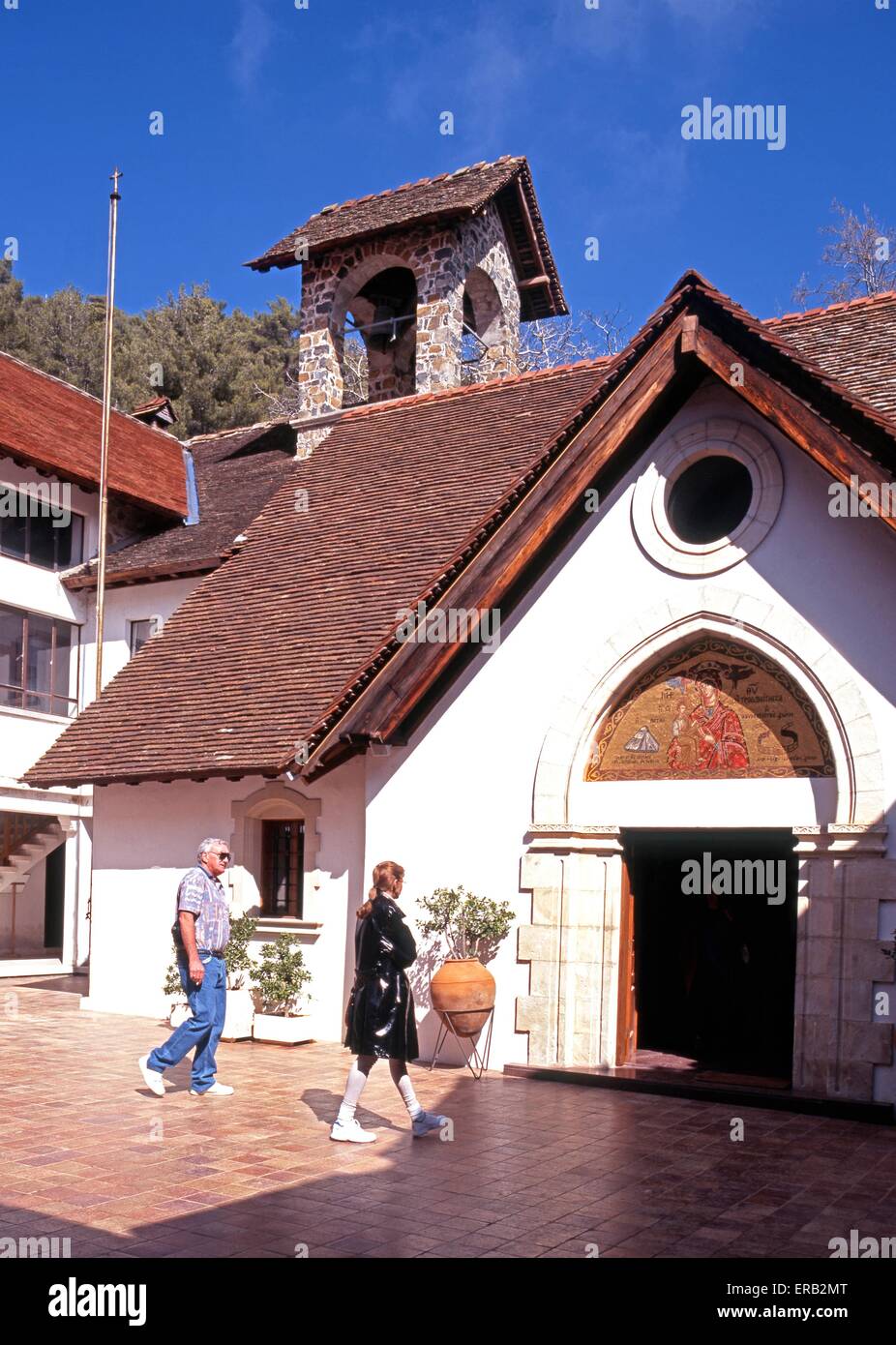 Tourists entering the Trooditissa Monastery, Cyprus Stock Photo - Alamy