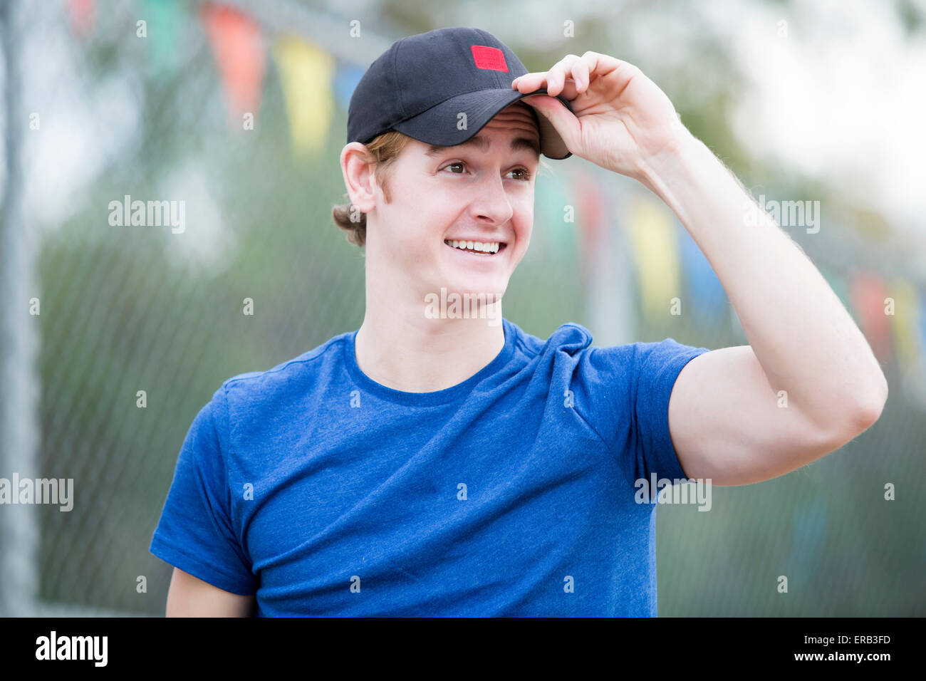 portrait of a handsome man in a hat Stock Photo - Alamy