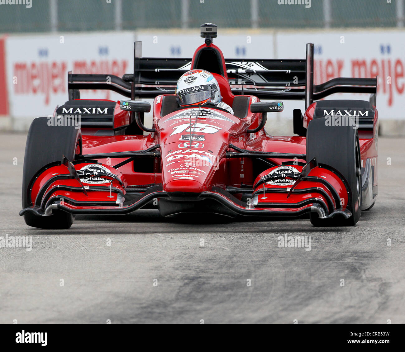 May 29, 2015: Detroit, MI - #15 Graham Rahal on the track during the ...