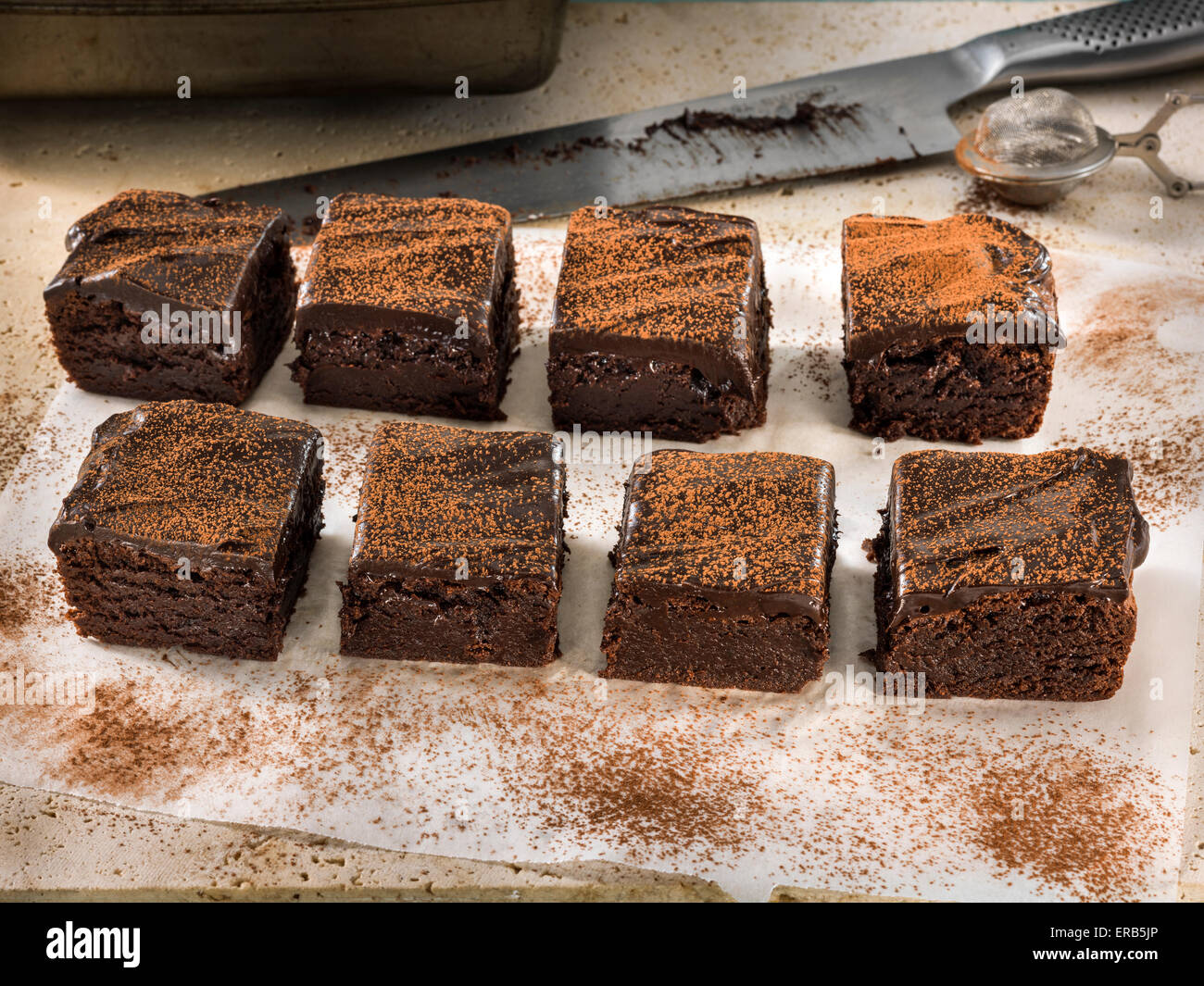 Individual frosted chocolate brownies hi-res stock photography and ...