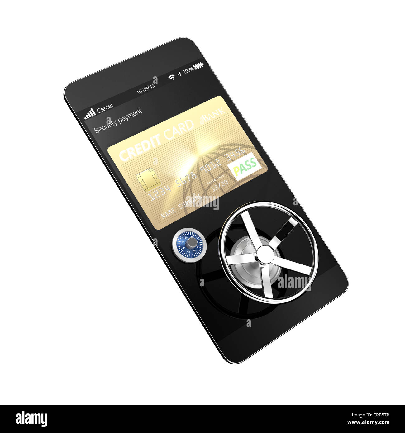 Mobile payment security concept for smart phone. Clipping path ...