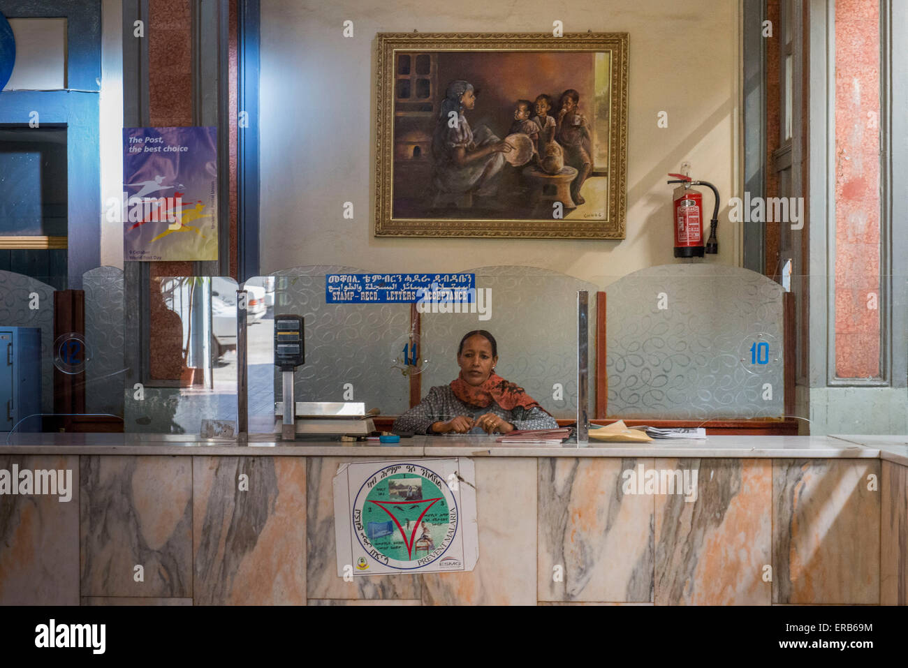 Clerk At A Teller Inside The Central Post Office, Asmara Stock Photo ...