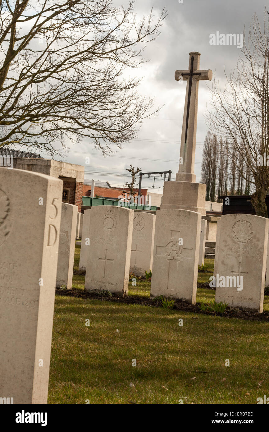 cemetery fallen soldiers in World War I Flanders Belgium Stock Photo ...