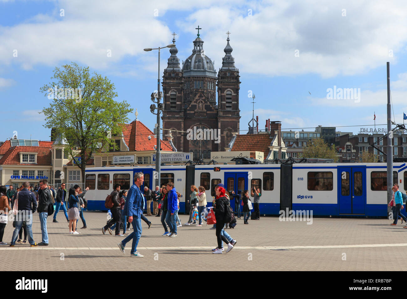 Tram (Local light rail transportation) heading to Amsterdam central ...