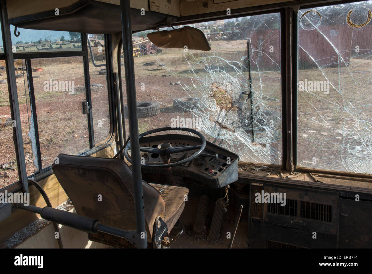 Inside Old German Coach, Tanks & Trucks Cemetery, Asmara Stock Photo ...