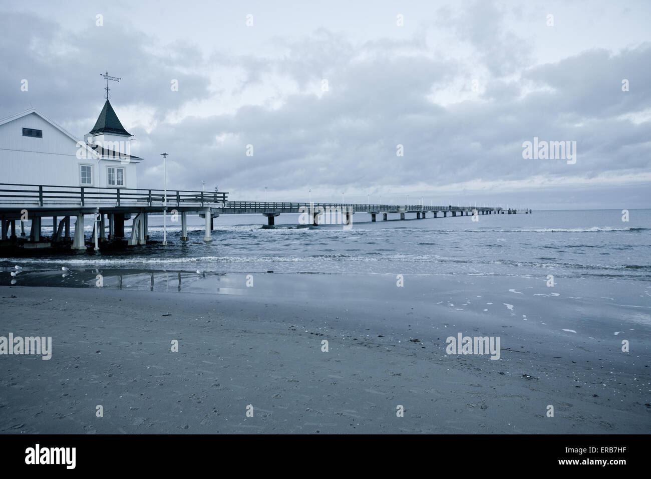 Sea bridge on German coast Stock Photo - Alamy