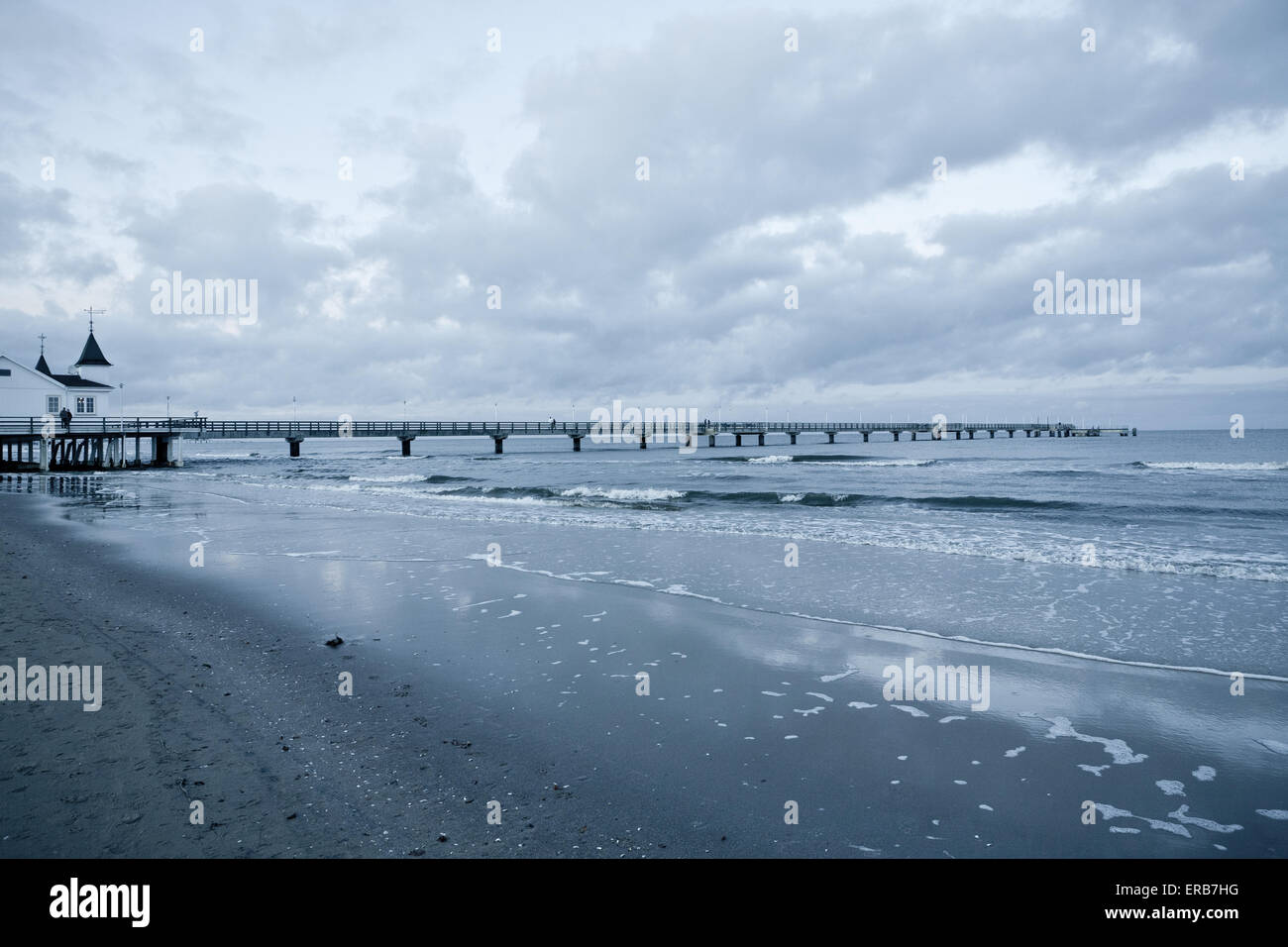 Sea bridge on German coast Stock Photo - Alamy