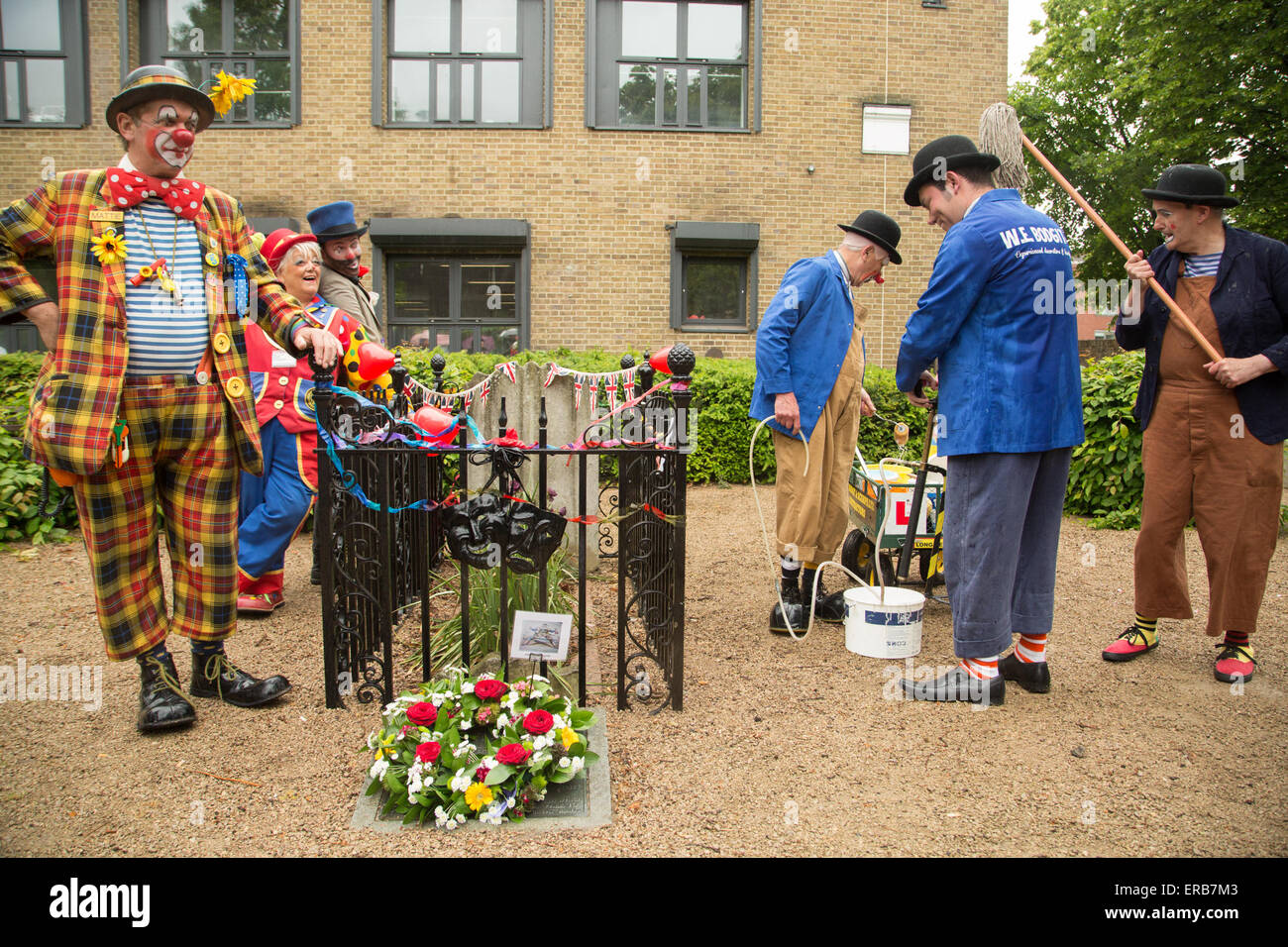 London, UK. 31st May, 2015. Members of Clowns International lay annual ...