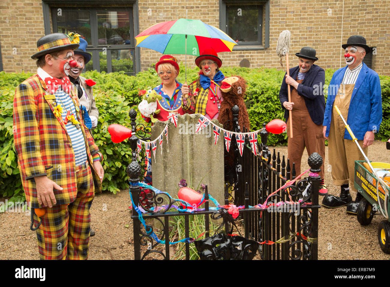 London, UK. 31st May, 2015. Members of Clowns International lay annual ...