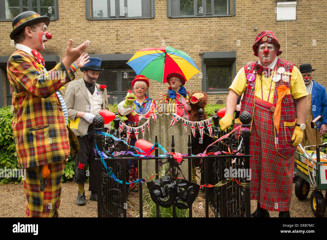 London, UK. 31st May, 2015. Members of Clowns International lay annual ...