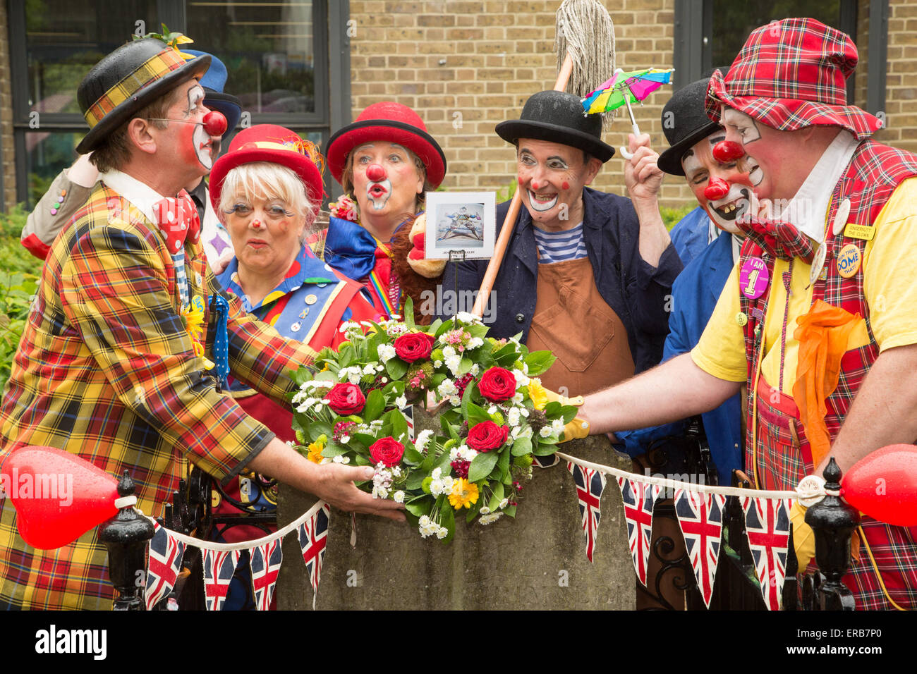 London, UK. 31st May, 2015. Members of Clowns International lay annual ...