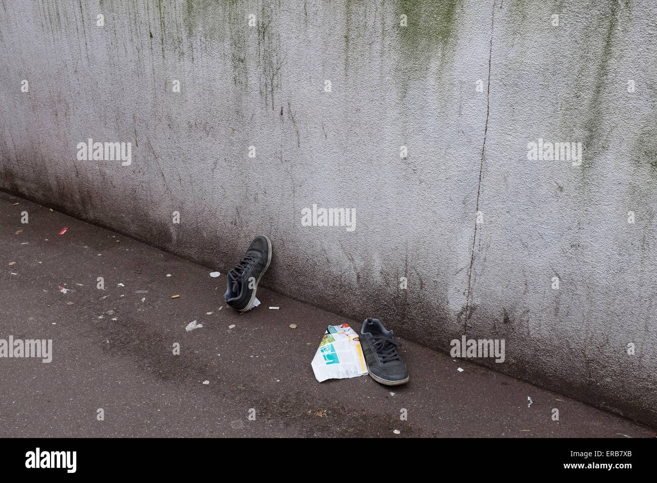 Disgarded pair of trainers, London, UK Stock Photo - Alamy