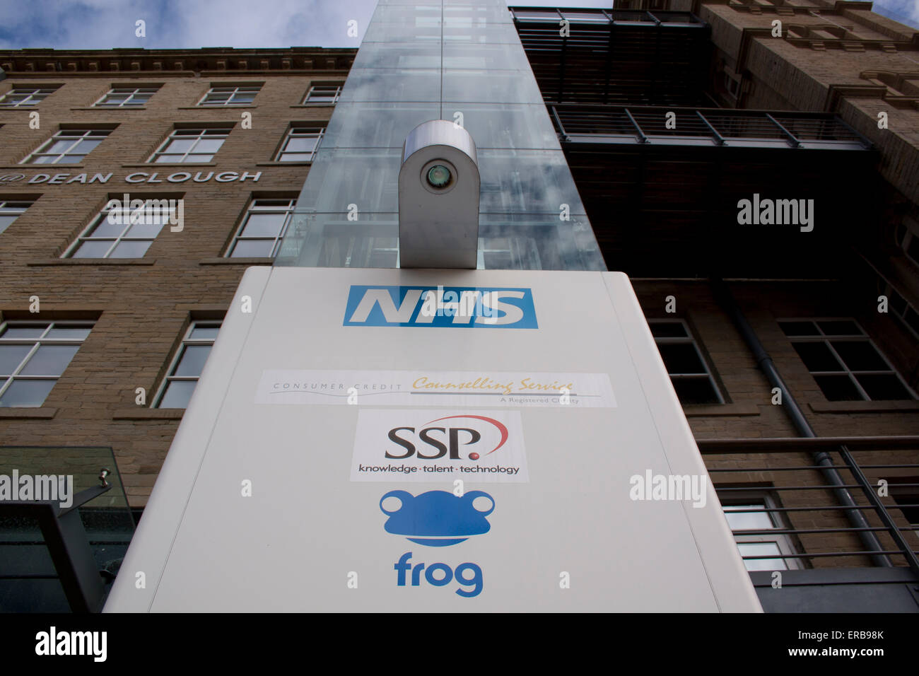 Dean Clough building in Halifax, West Yorkshire. Offices for NHS, SSP ...