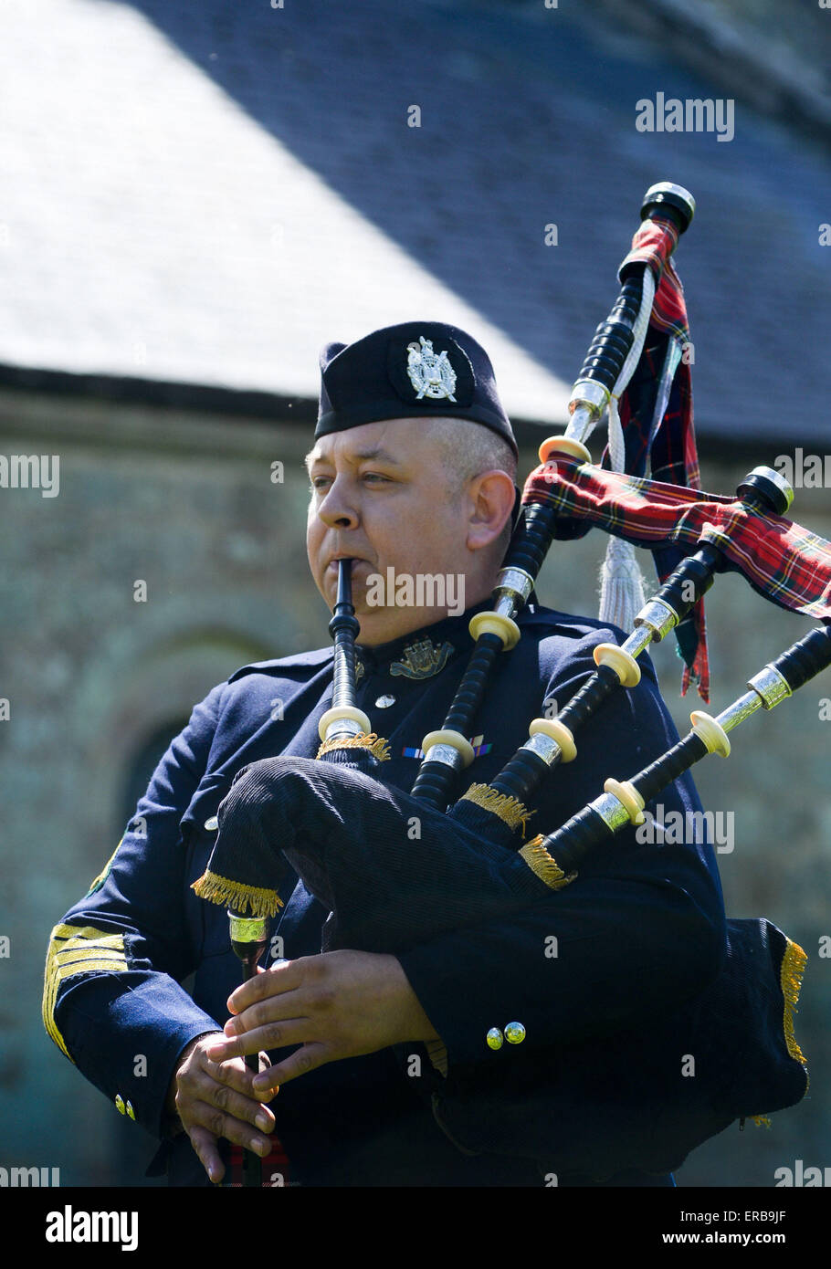 Northumberland, UK. 31st May, 2015. The Piper plays the Regimental ...