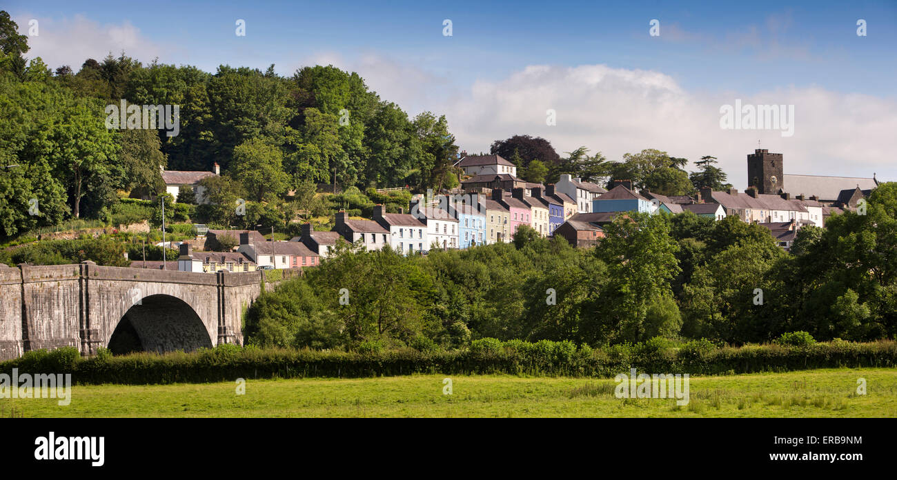 Wales, Carmarthenshire, Llandeilo town, from the 1848 Afon Tywi, River ...