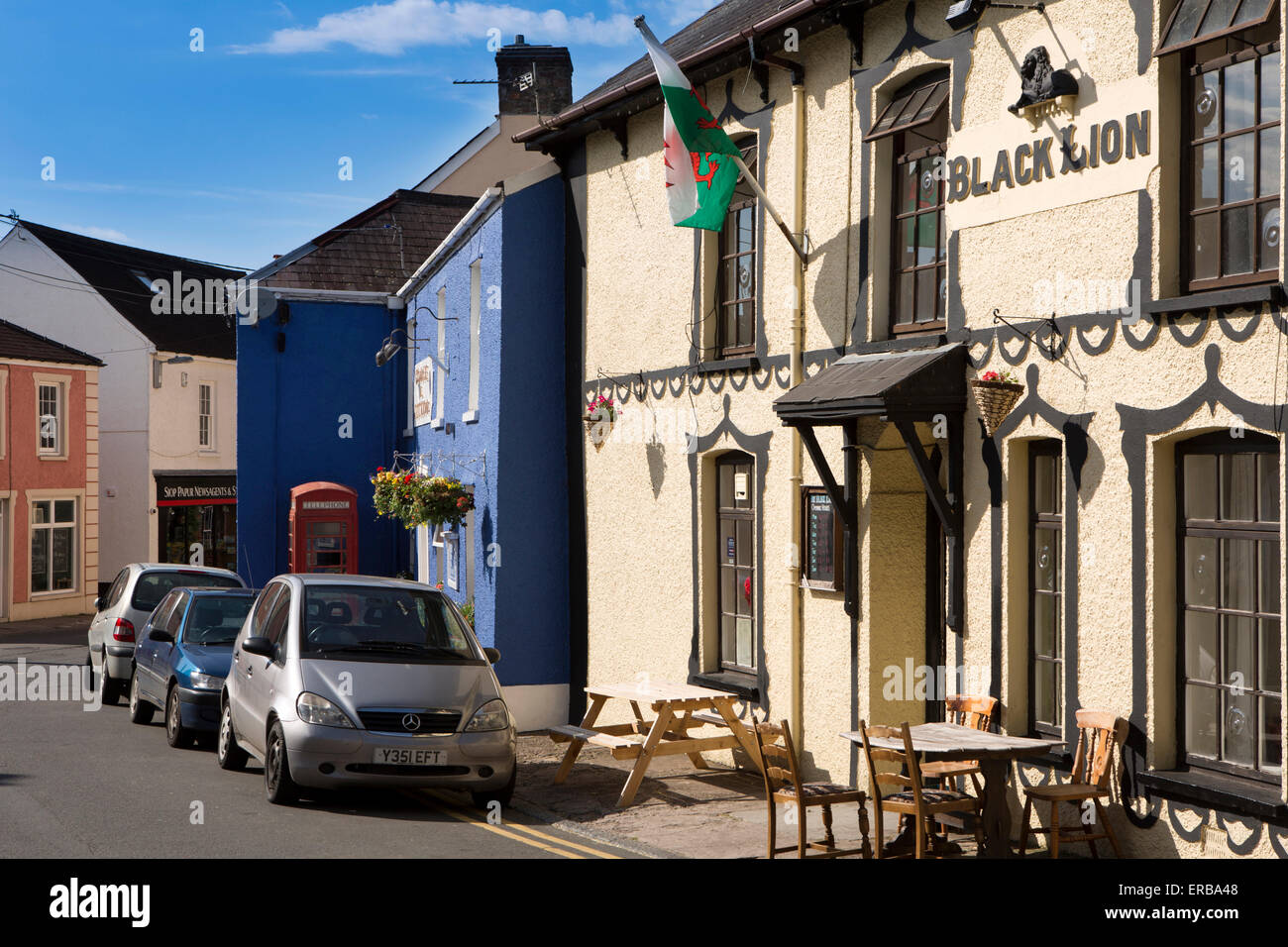Wales, Carmarthenshire, Llangadog, market place Stock Photo - Alamy