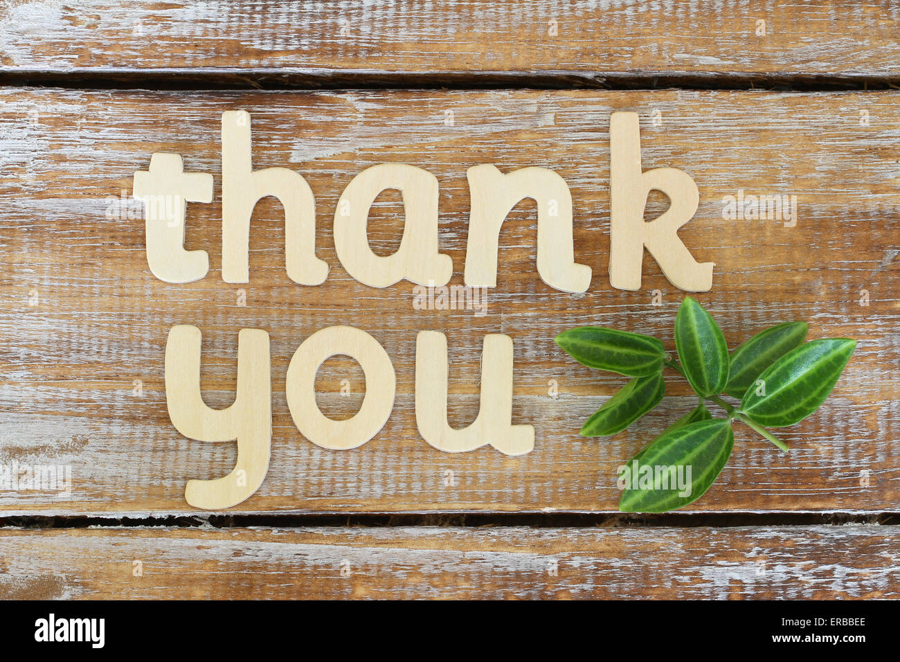 Thank you written with wooden letters on rustic wood Stock Photo - Alamy