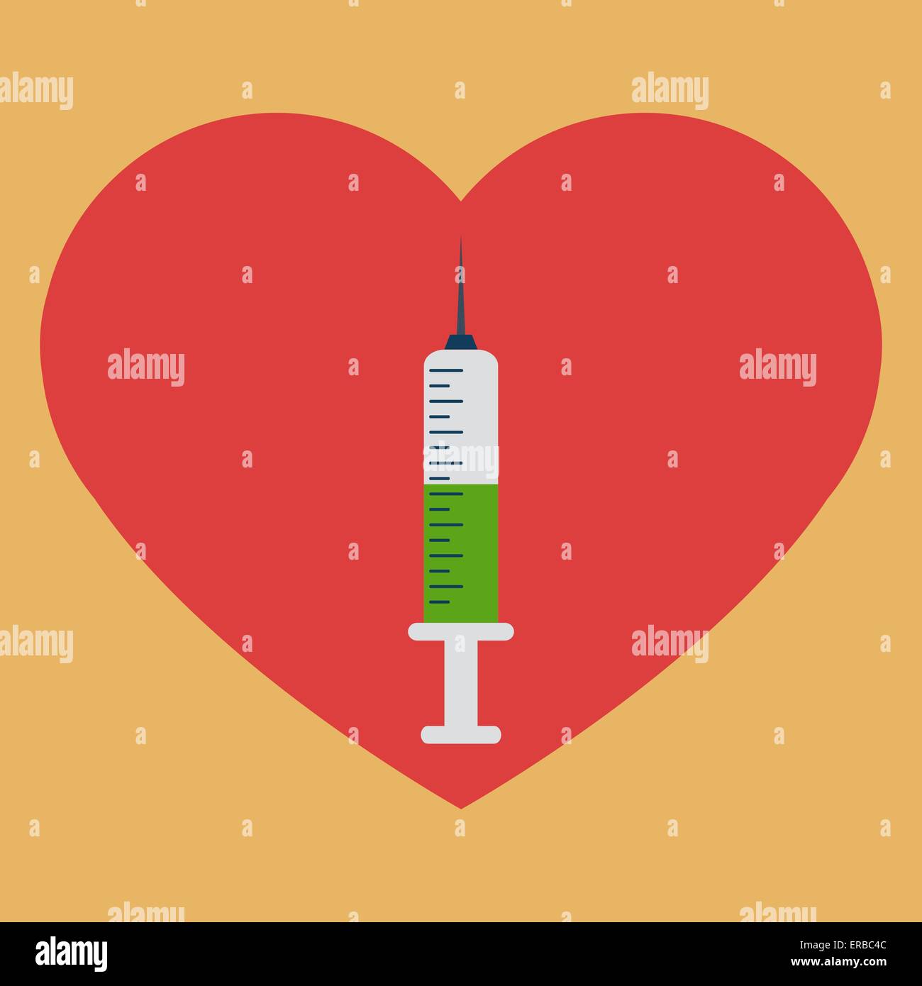 Heart with syringe Stock Vector Image & Art - Alamy