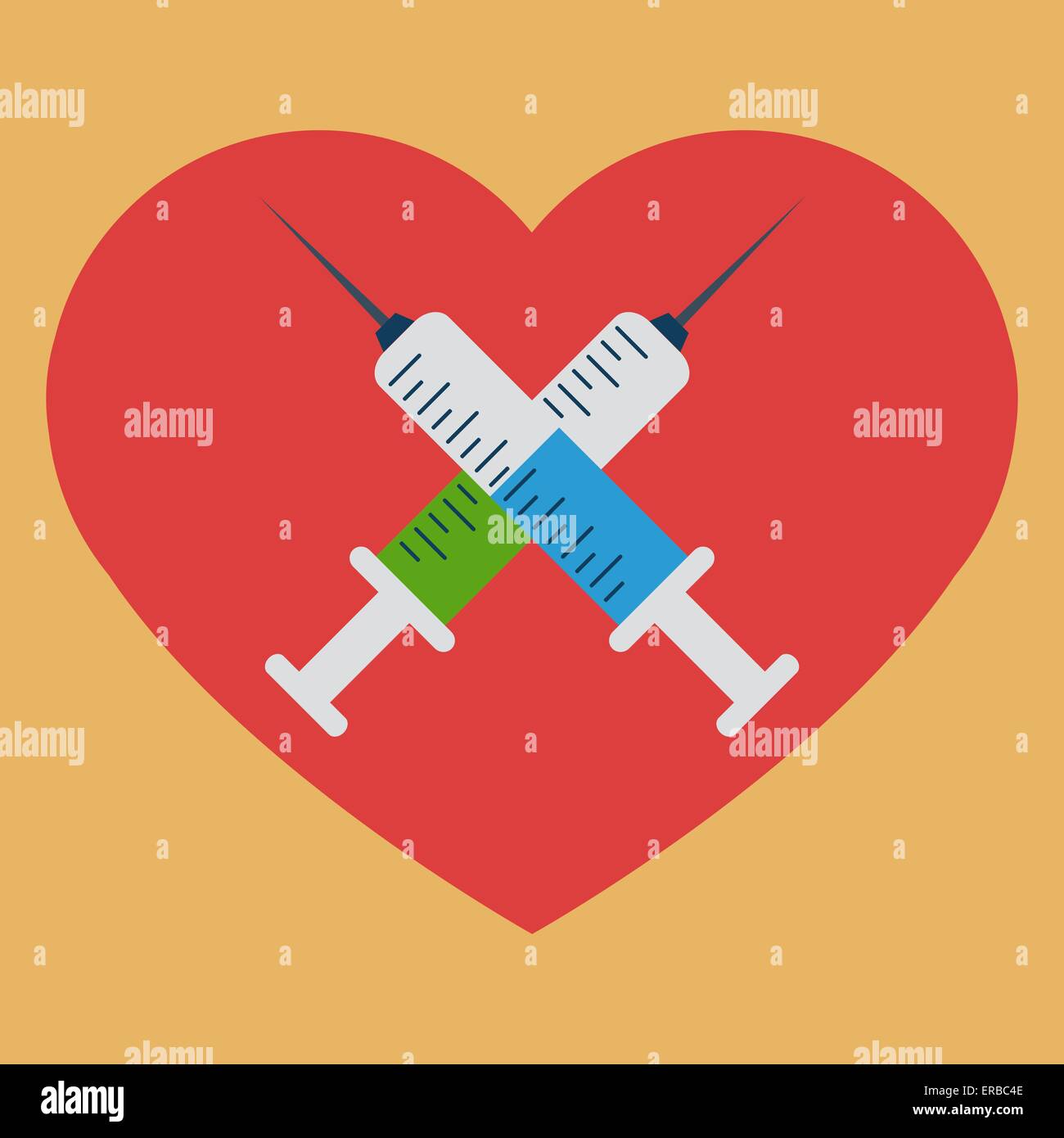 Heart with crossed syringes Stock Vector Image & Art - Alamy